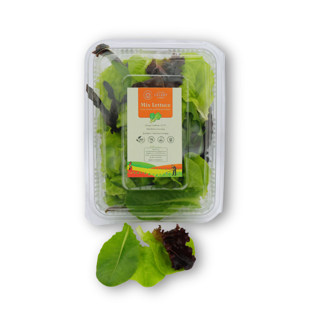 Organic Leafy Exotic Greens Salad Mix Lettuce (1 Box, 110gm)